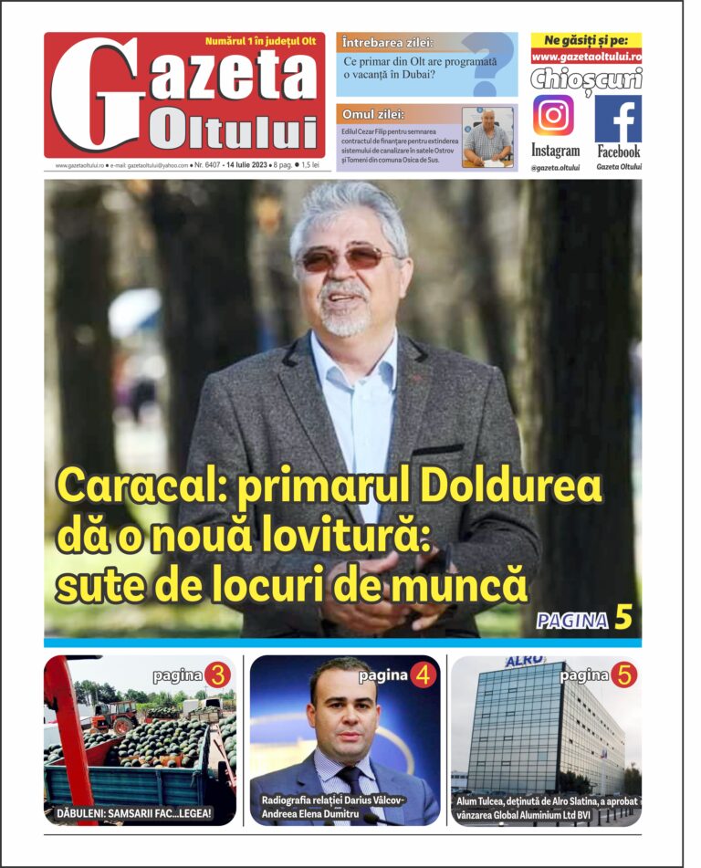 Gazeta Oltului | Numarul 1 in judetul Olt - stiri de ultima ora